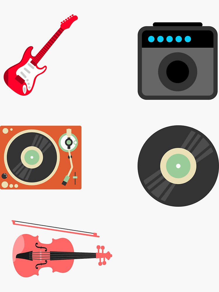 "Sticker pack. Music theme" Sticker for Sale by HumanwreckageRB | Redbubble
