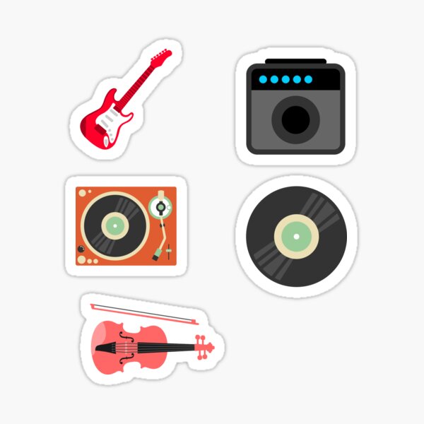 "Sticker pack. Music theme" Sticker for Sale by HumanwreckageRB | Redbubble