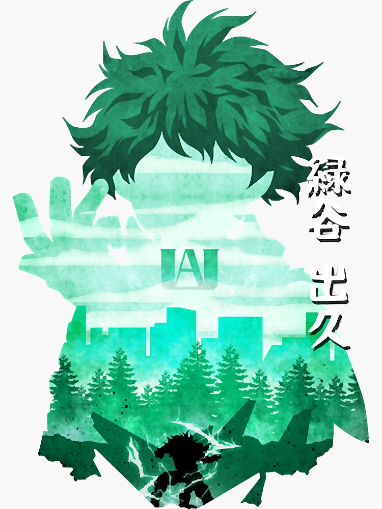 "Minimalist Silhouette Deku " Sticker for Sale by wardtRigel | Redbubble