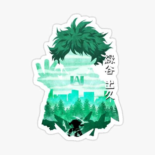 "Minimalist Silhouette Deku " Sticker for Sale by wardtRigel | Redbubble
