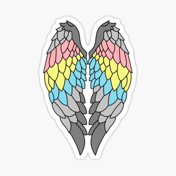 "Demiflux Pride Flag Angel Wings Version 3" Sticker for Sale by ...