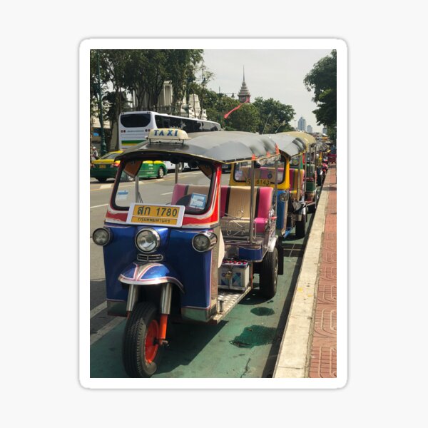 "Tuk Tuks in Bangkok" Sticker by LiminalTees | Redbubble