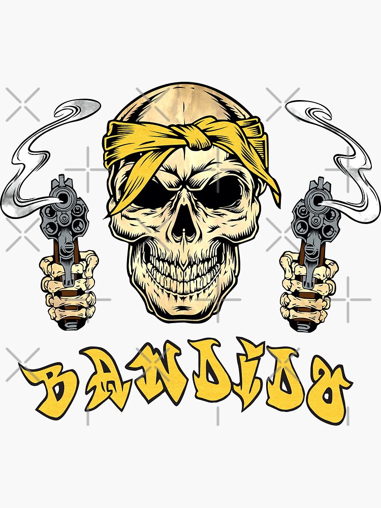 "Bandido Skull" Sticker for Sale by HuzroDesign | Redbubble