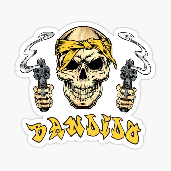 "Bandido Skull" Sticker for Sale by HuzroDesign | Redbubble