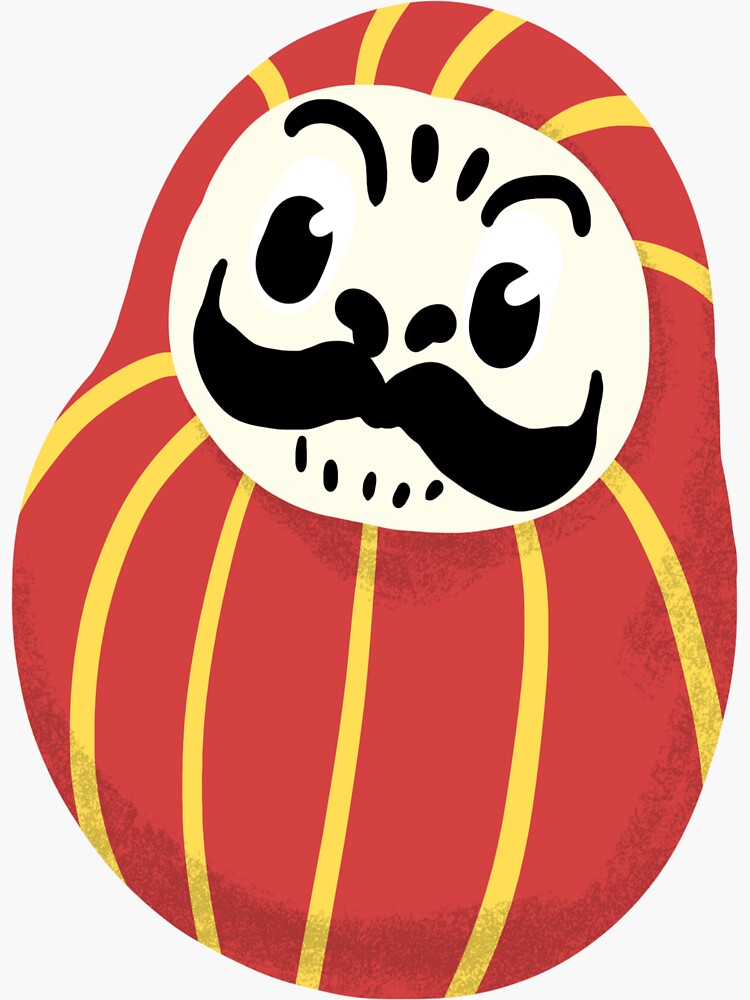 "Japanese never falling doll cute red ? " Sticker for Sale by yourbias ...