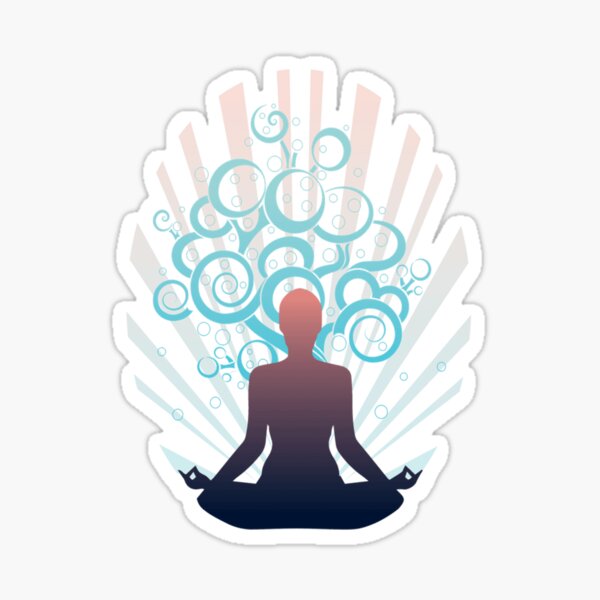 "Meditation" Sticker for Sale by Megascroll | Redbubble