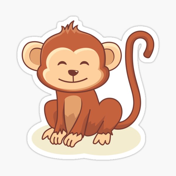 "Cute Monkey" Sticker for Sale by UllUDesign | Redbubble