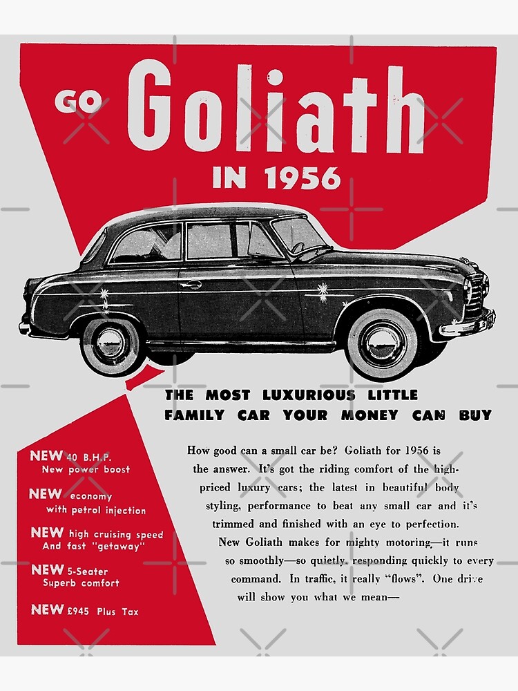"GOLIATH CARS - ADVERT" Poster by ThrowbackMotors | Redbubble