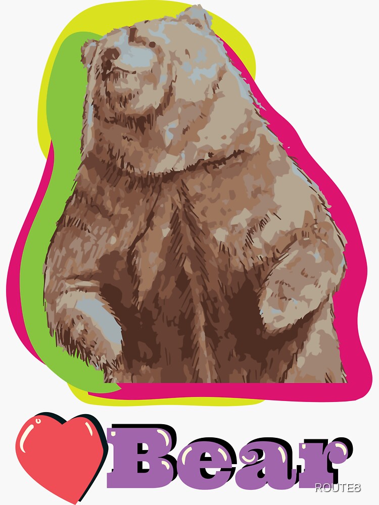 "Love bear" Sticker by ROUTE8 | Redbubble