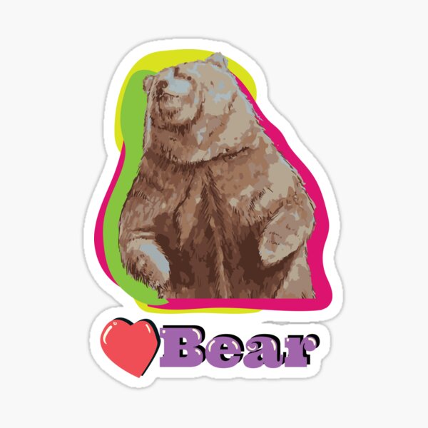 "Love bear" Sticker by ROUTE8 | Redbubble