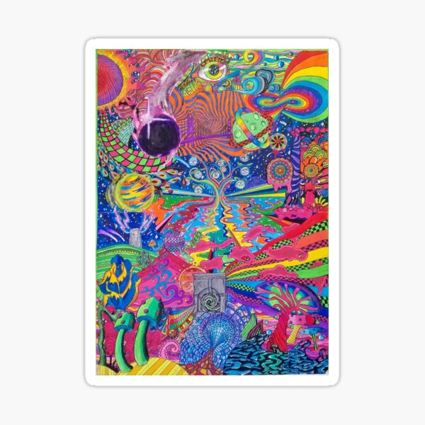 "Psychedelia" Sticker for Sale by MsCrowley | Redbubble