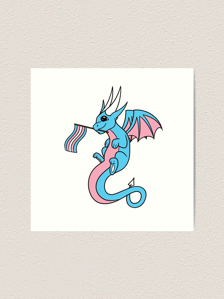 "Transgender pride dragon" Art Print for Sale by wellthatwasnt | Redbubble