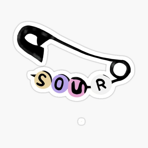 "Sour safety pin" Sticker for Sale by Taylor-Shreya | Redbubble