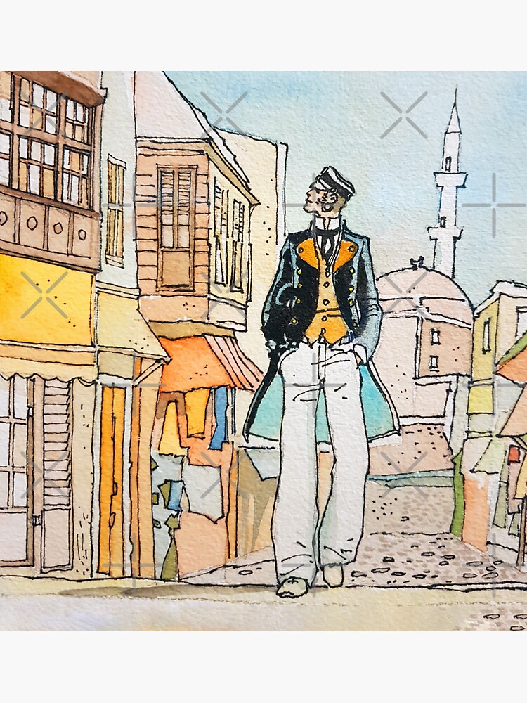 "Corto Maltese in Istanbul" Sticker for Sale by MonkeyBusiness4 | Redbubble