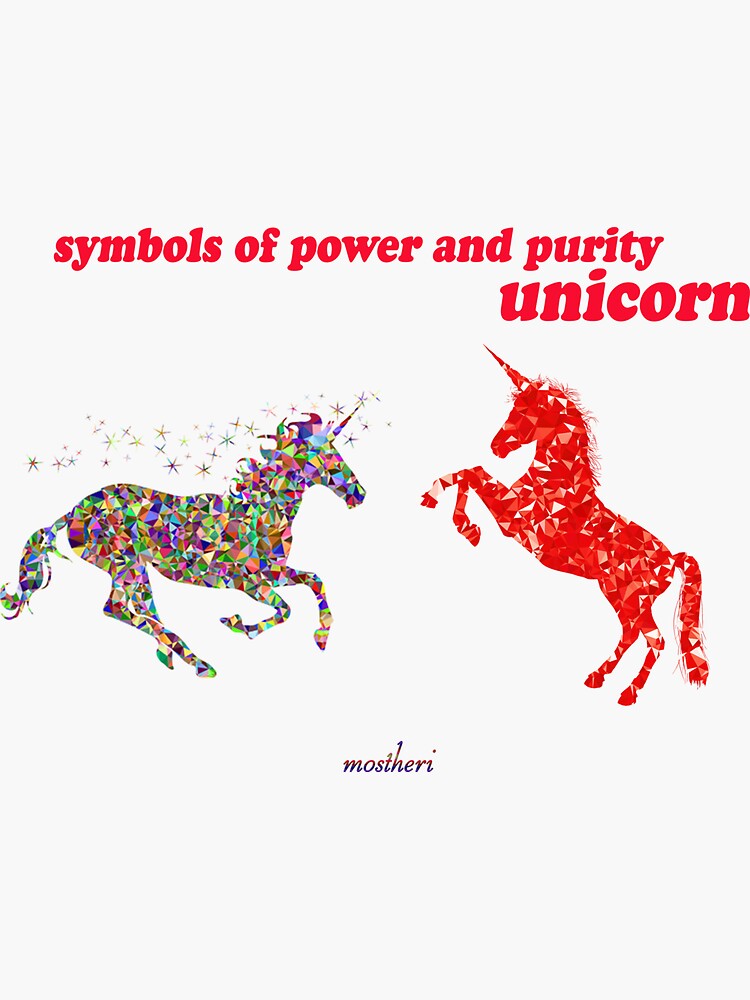 "symbols of power and purity... unicorn" Sticker for Sale by ...