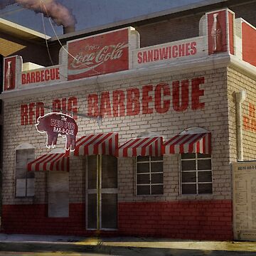 "Red Pig BBQ" Poster for Sale by Joshua King | Redbubble