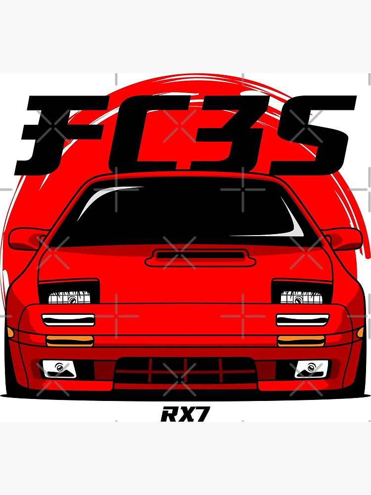 "Red FC RX 7" Poster for Sale by goldentuners | Redbubble