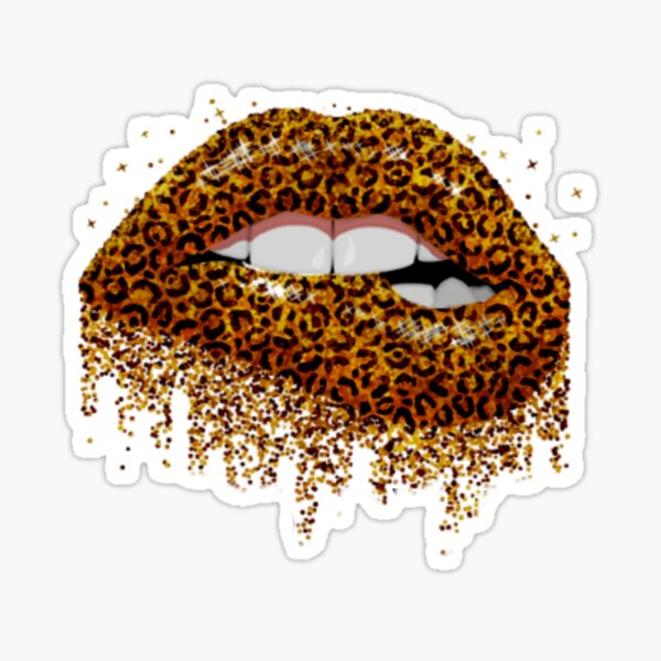 "Lip Bite, Biting lips, biting lips in cheetah design, unique biting ...