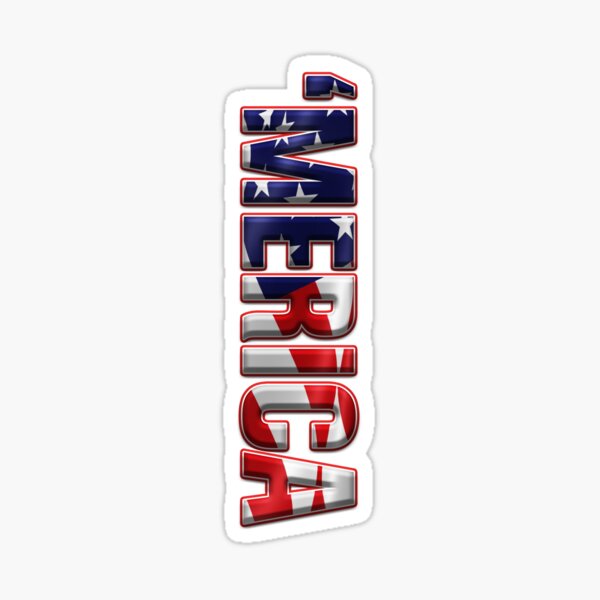 "3D Usa Flag 'Merica Text" Sticker for Sale by Dutlu | Redbubble