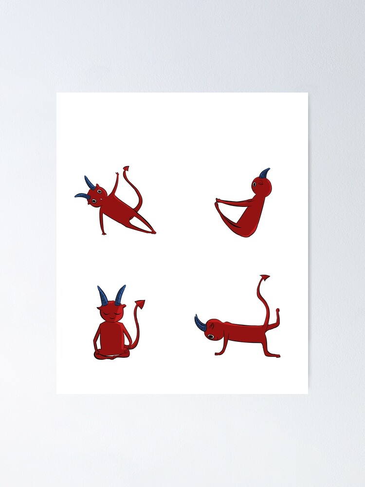"Demon cute yoga poses" Poster for Sale by Matheus2001 | Redbubble