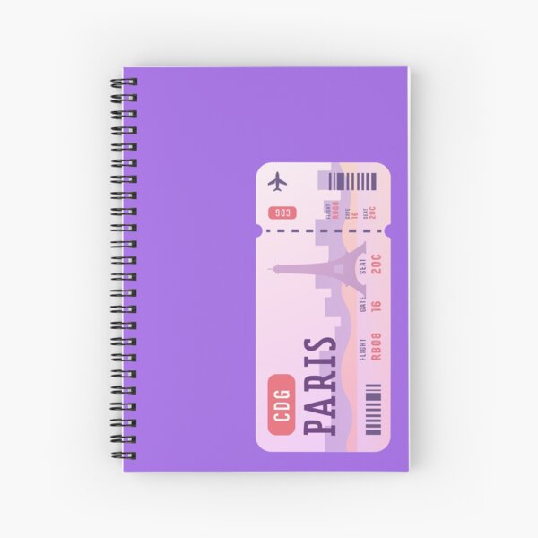 Cuaderno de espiral «París, Francia - Tarjeta de embarque / billete de ...