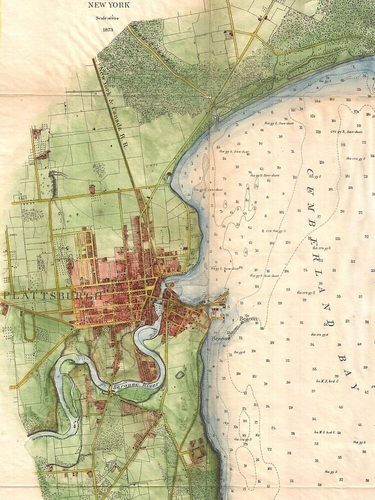 "Vintage Map of Plattsburgh New York (1872)" Sleeveless Top by ...