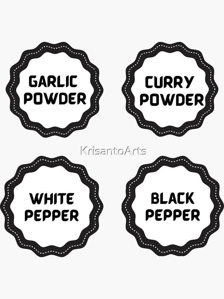 " Kitchen Herbs, Garlic Powder, Curry Powder, White Pepper, Black ...