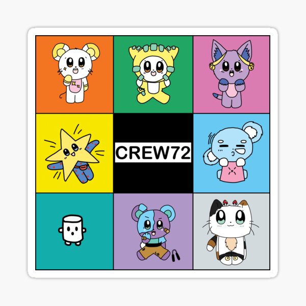 "CREW72 Cartoon Characters" Sticker for Sale by STUDIO-72 | Redbubble