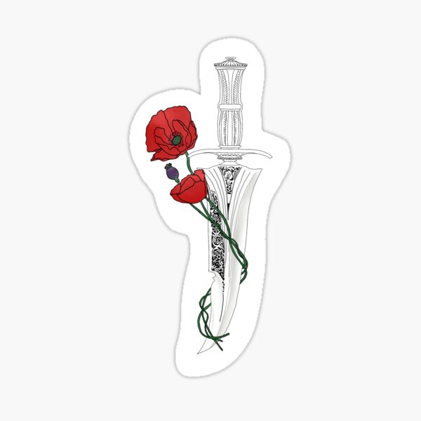 "Floral Dagger" Sticker by becks-specs | Redbubble