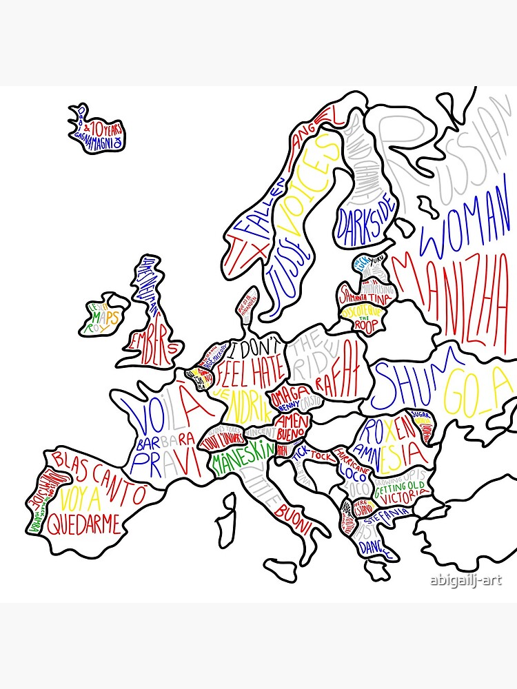 "Eurovision Song Map" Art Print by abigailj-art | Redbubble