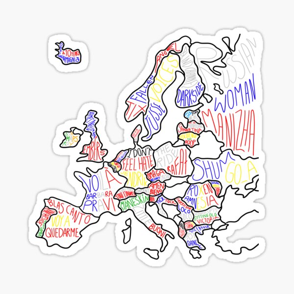 "Eurovision Song Map" Sticker for Sale by abigailj-art | Redbubble