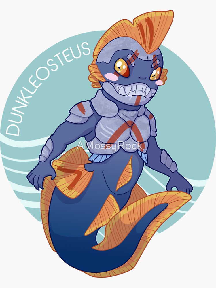 "Chibi dunkleosteus mermaid" Sticker for Sale by AMossyRock | Redbubble