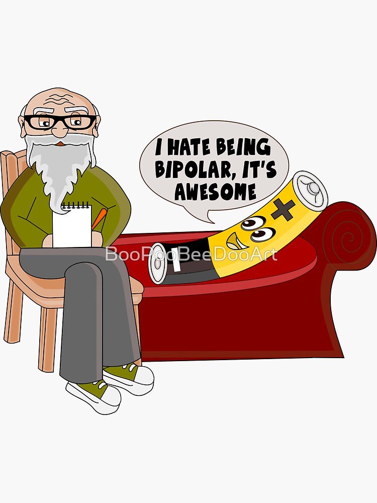 "Bipolar" Sticker by BooPooBeeDooArt | Redbubble