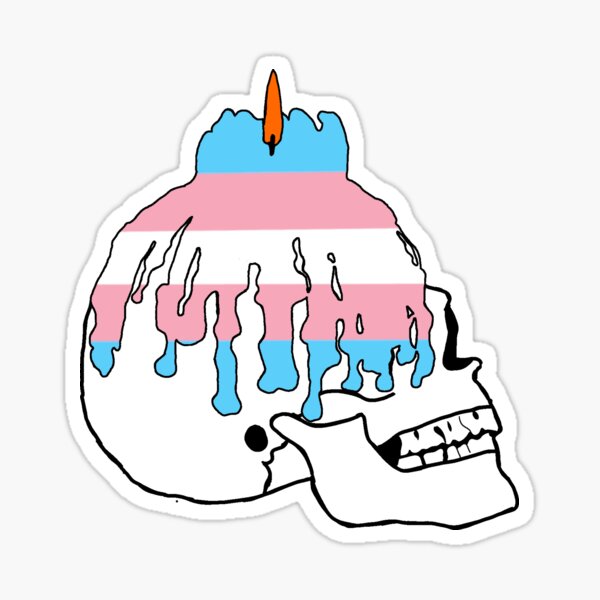 "Pride Skull Candle - Trans Pride Flag" Sticker for Sale by AlysRose ...