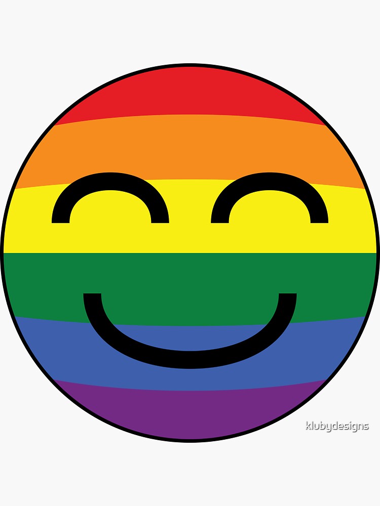 "Smiling Emoji LGBTQ Flag" Sticker for Sale by klubydesigns | Redbubble
