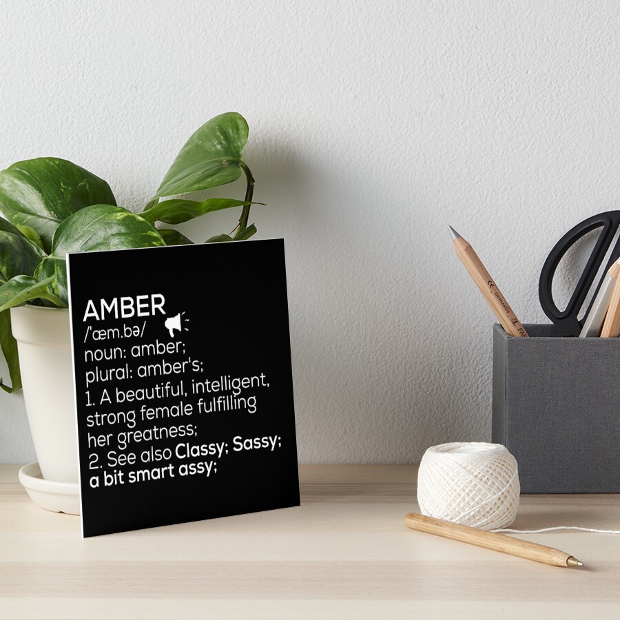 "Amber Name Definition" Poster for Sale by Teelogic | Redbubble