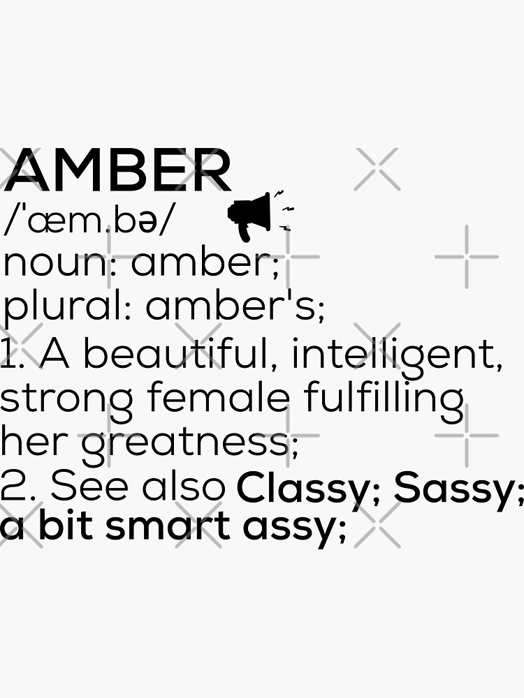 "Amber Name Definition" Sticker for Sale by Teelogic | Redbubble