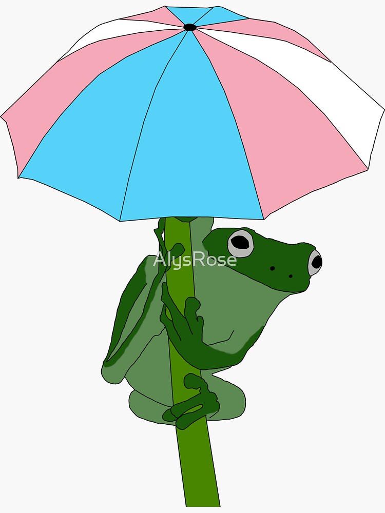 "Frog with Umbrella - Trans Pride Flag" Sticker for Sale by AlysRose ...