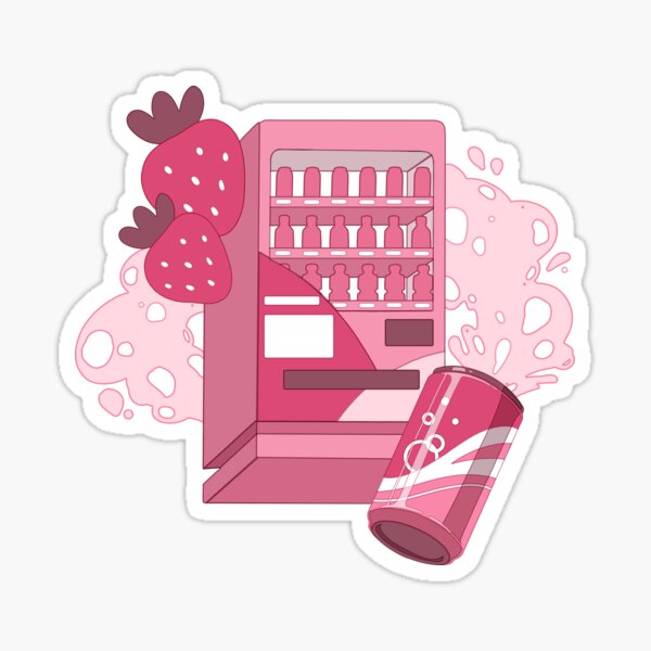 "The cute pink vending machine and strawberry drinks " Sticker for Sale ...
