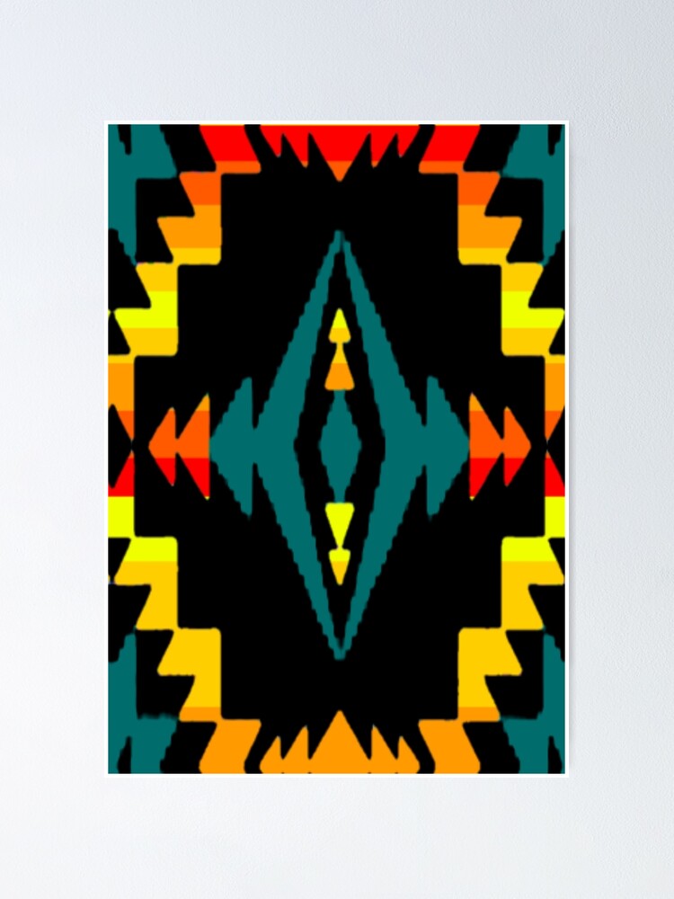 "Teal / Geometric Native Print V1" Poster for Sale by JMWCD | Redbubble