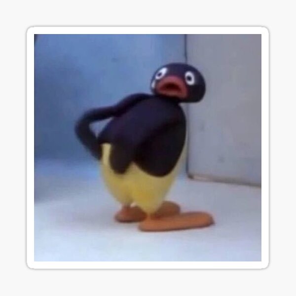"pingu having an emotional breakdown" Sticker for Sale by ...