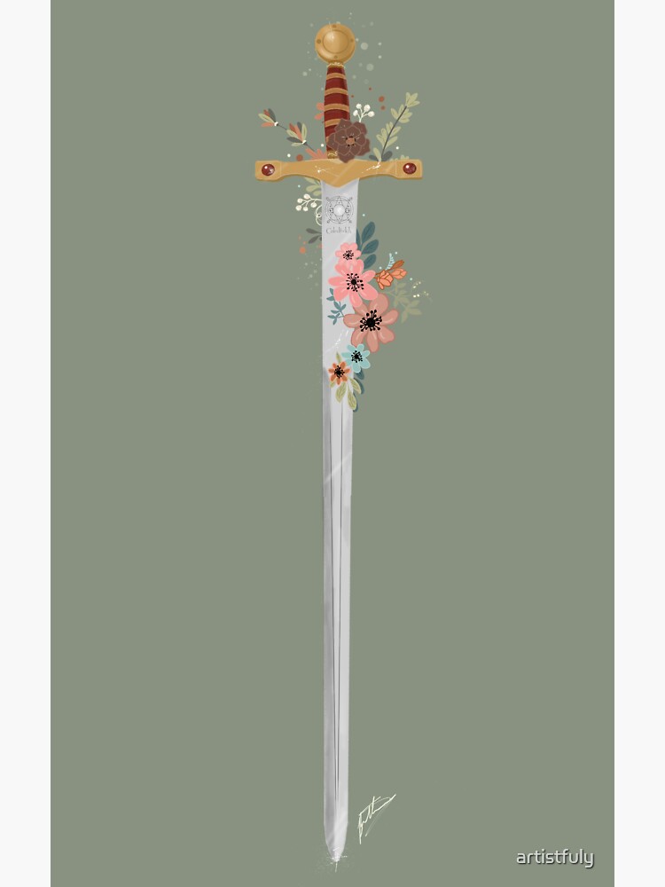 "Floral Excalibur " Sticker for Sale by artistfuly | Redbubble