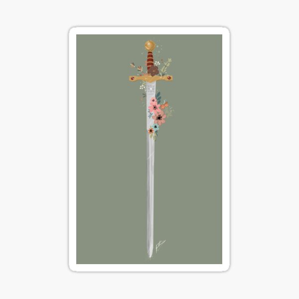 "Floral Excalibur " Sticker for Sale by artistfuly | Redbubble