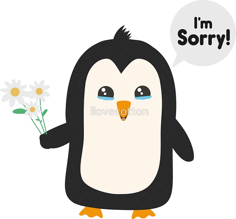 "Penguin apology " Stickers by ilovecotton | Redbubble
