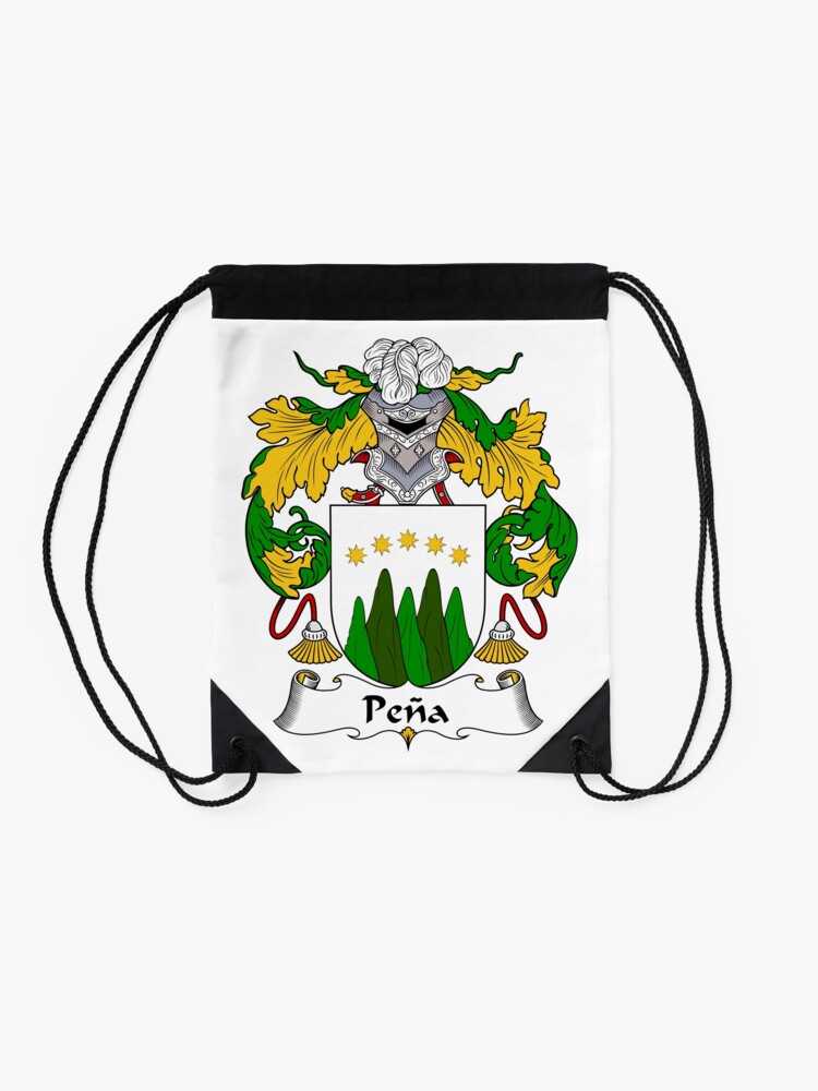 "Pena Coat of Arms/Family Crest" Drawstring Bag for Sale by ...