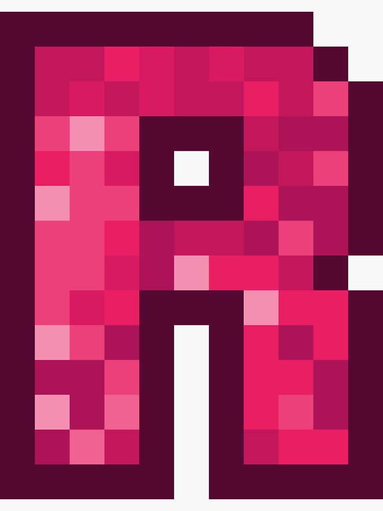 "Letter Art Pink Retro Pixel Pattern - R" Sticker for Sale by dylanxh ...