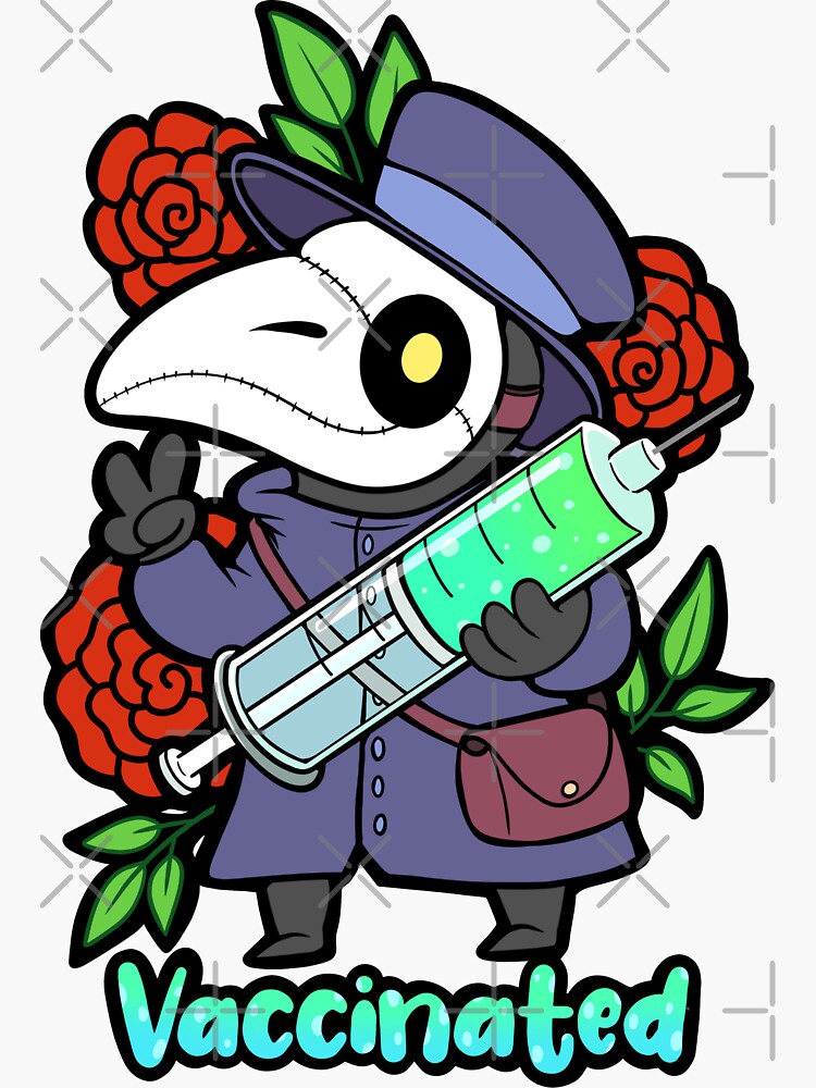 "Vaccinated Chibi Plague Doctor" Sticker for Sale by MillyD13 | Redbubble