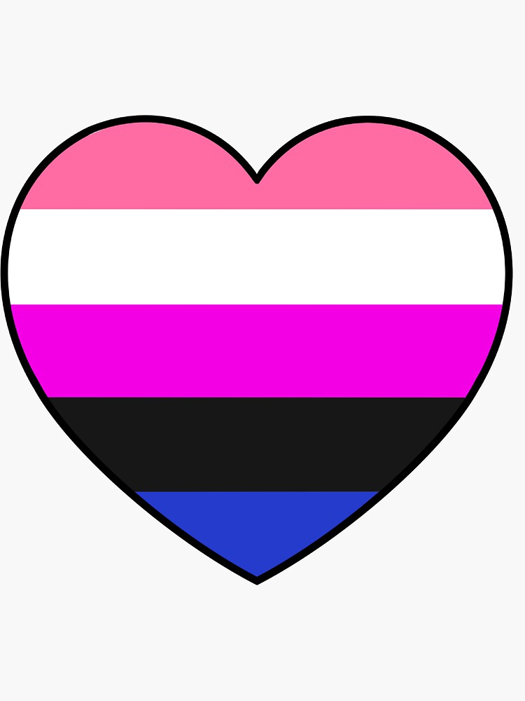 "gender fluid pride heart " Sticker for Sale by trashgoblinart | Redbubble