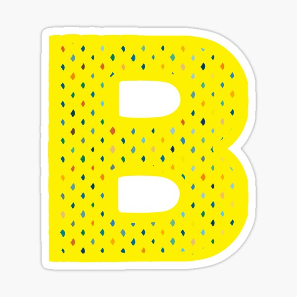 "Letter B Yellow With Flecks Of Color" Sticker for Sale by ...