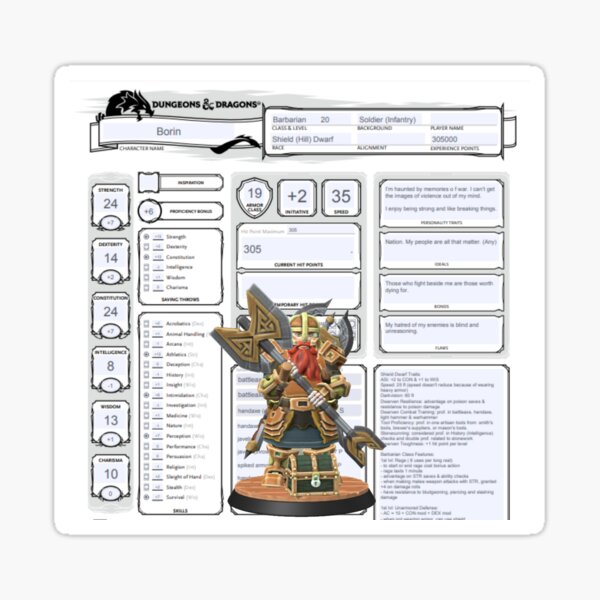 "Borin the Dwarf" Sticker for Sale by diniz-house | Redbubble